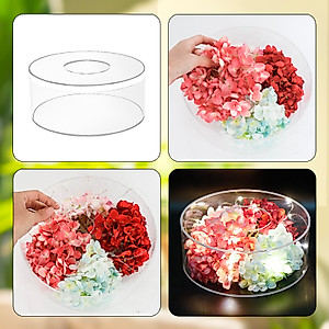 Cutora 3PCS Acrylic Cake Stand Fillable Clear Cake Riser Box Cylinder Round Display Case for Wedding Birthday Party 3 Tiers 8" 10" 12"