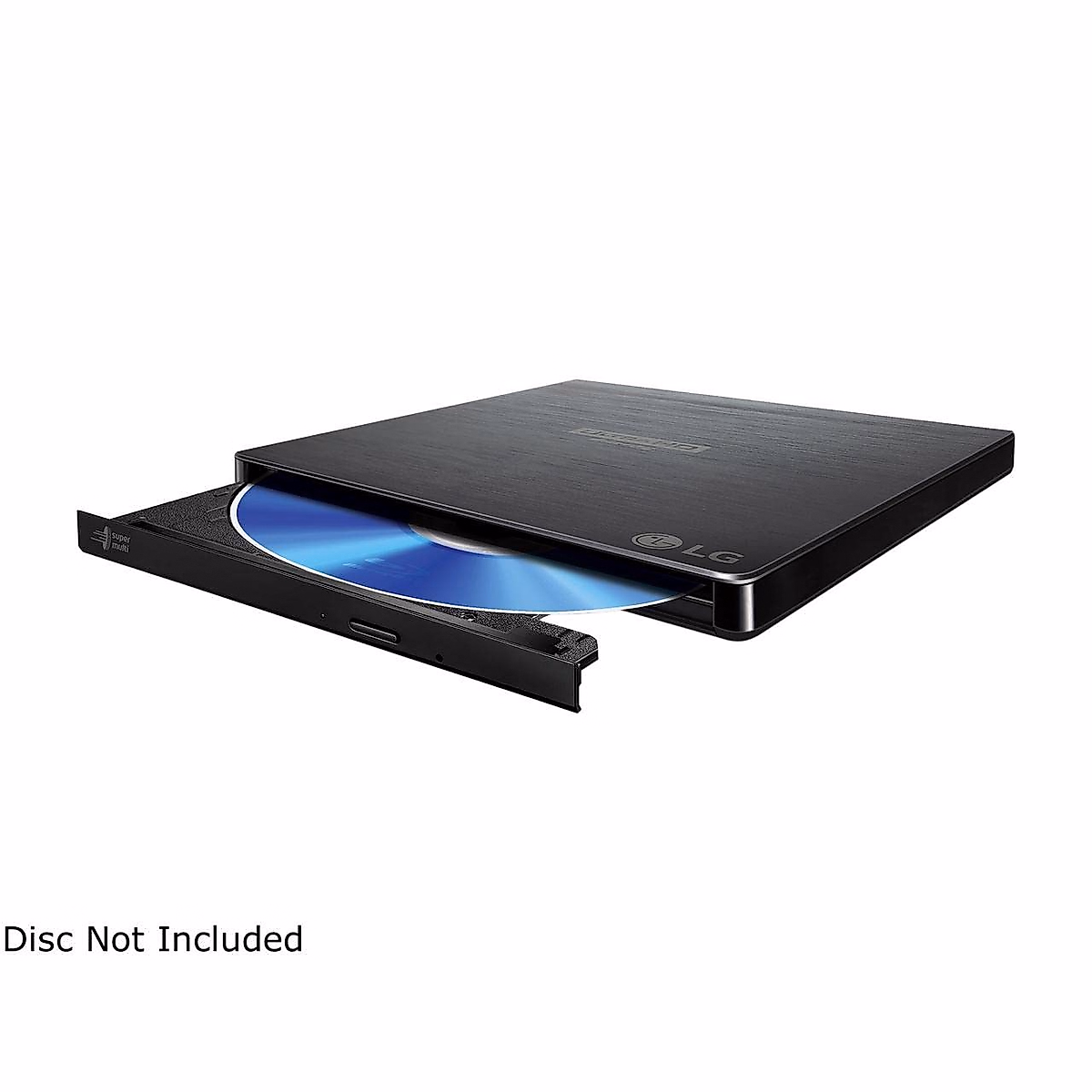 LG Electronics BP60NB10 Ultra Slim Portable Hybrid Drive UHD 4K/Blu-ray/DVD+/-RW Drive, USB 3.0 Compatible, PC Windows, Linux, Mac OS, with M-DISC support, Noise Reduction, Black