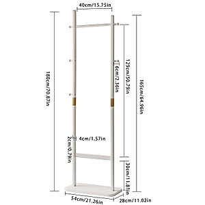 Aibiju Clothing Rack for Hanging Clothes, White Freestanding Clothes Rack Heavy Duty, Small Hanging Rack Hall Tree, Very Sturdy Coat Rack Stand White USYD-201