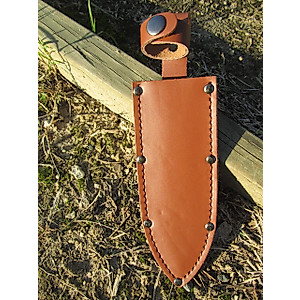RiverView Enterprise Knife Sheath Riveted Genuine Leather - Up to 7-inch Single/Double Edge Blade – Riveted Belt & Handle Loops – Hori Hori, Hunting, Camping, Fishing, Tactical, Outdoor