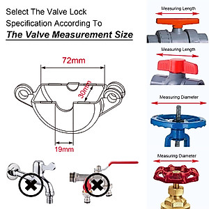 Gate Valve Lockout Device 2Pack Rotating Plastic Outdoor Water Hose Protector Babyproof 1-2.5in Diameter Valve Handles Red Secure for Water Spigot Faucet Knob Oil Natural Gas Propane Tank Lock Outdoor