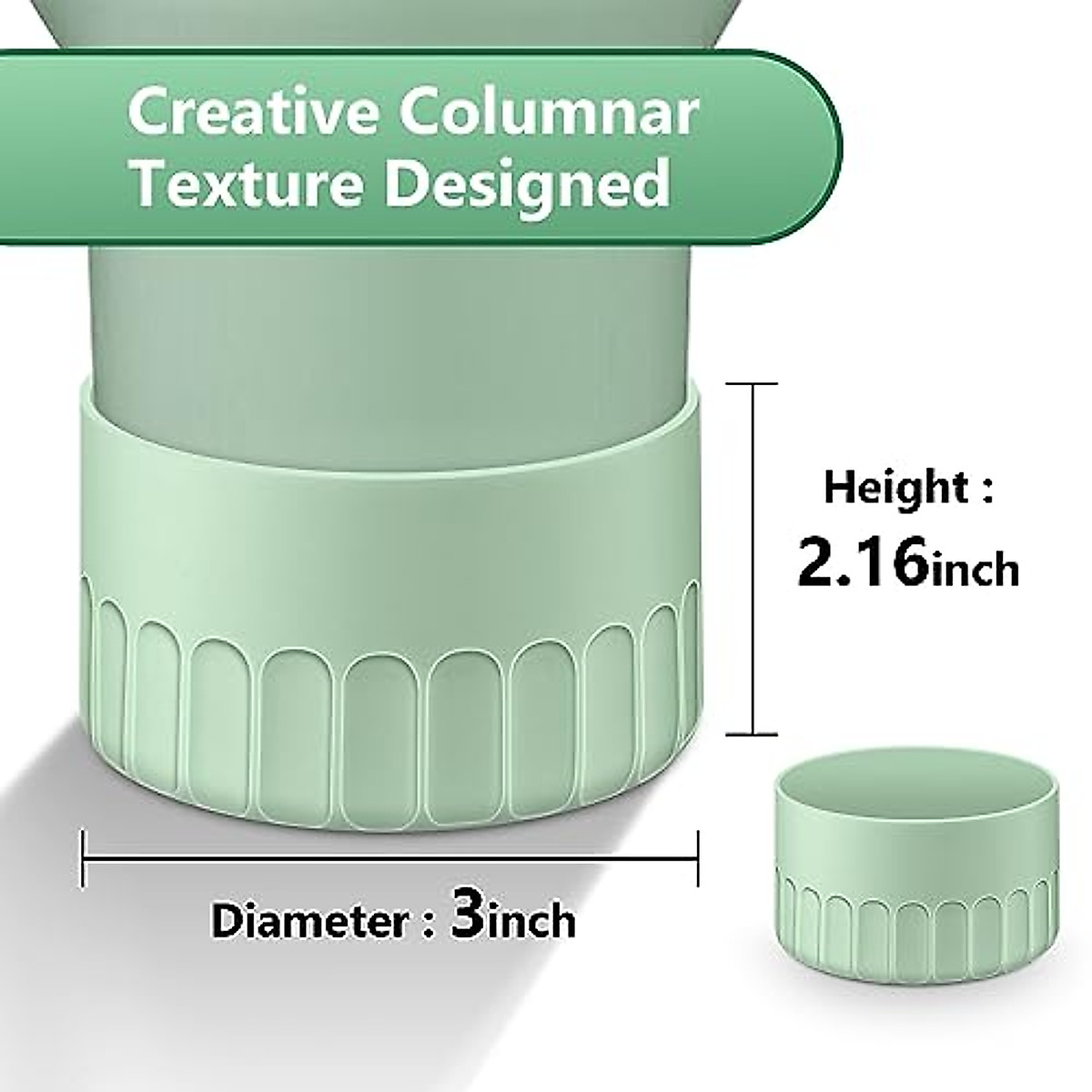 WUQID Creative Cylindrical Textured Silicone Boot for 30oz 40oz Stanley Water Bottles Tumbler Anti-Slip Bottom Sleeve Cover Bumper