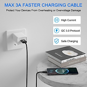 Micro USB Cable Braided,Micro B Charging Cable for Compatible Samsung Galaxy S7 Edge/S6/S4/S3,Note,J3,J5,LG G3 G4,Android Charger Cord for Motorola,Sony,HTC