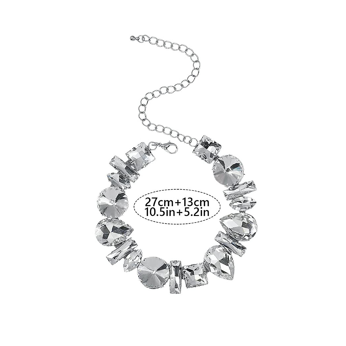 JONKY Crystal Chokers Silver Choker Necklace Rhinestone Neck Chain Bling Neck Jewelry Prom Accessories for Women