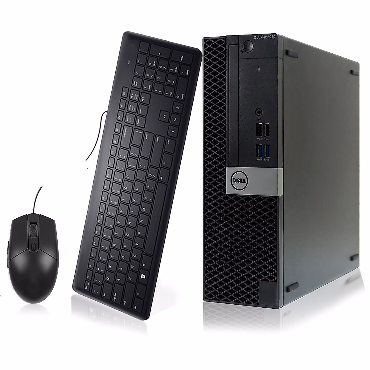 Dell 5050 Business Small Desktop Computer - Quad Core Intel i5 7th Gen, 16GB RAM, 256GB SSD, New Keyboard, Mouse, WiFi Adapter, Windows 10 Professional (Renewed)