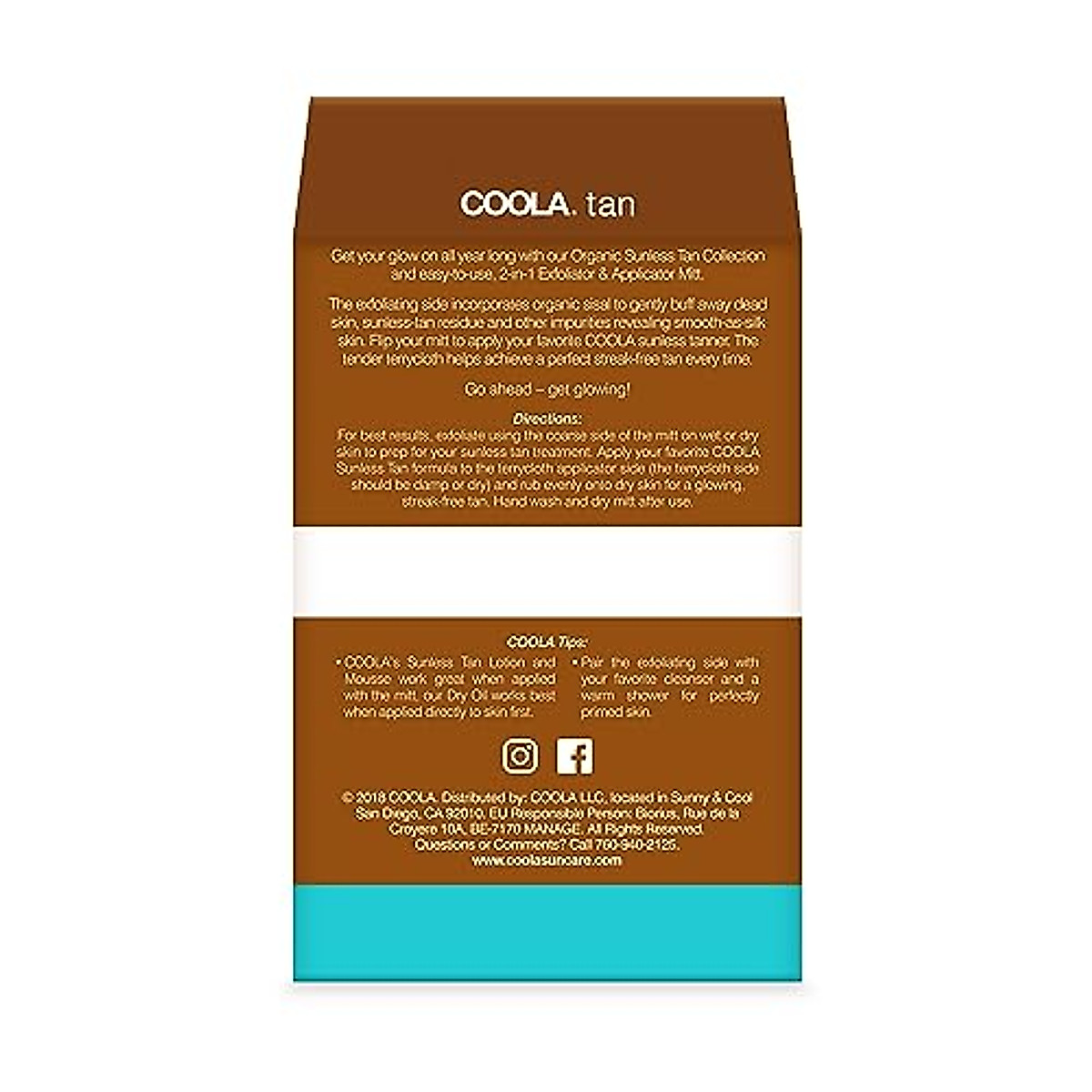 COOLA Sunless Self Tanner Mitt, Supports Sunless Tanning Lotion Application, 2-in-1 Applicator & Exfoliator for Face & Body