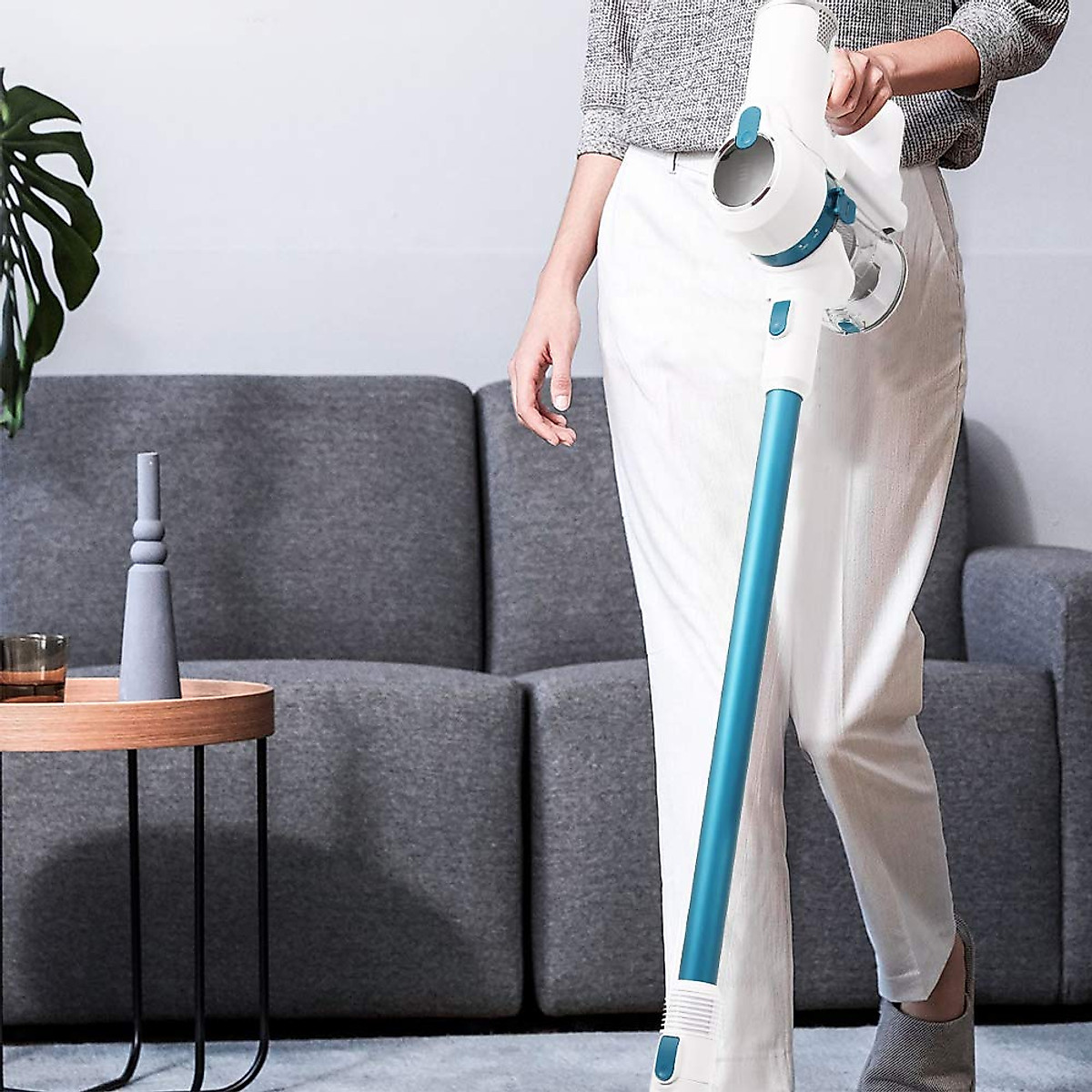 LUCKWIND Stick Vacuum Cleaner Handheld Cordless Electric Broom – Powerful Suction HEPA Filteration Lightweight Upright Rechargeable for Carpet Floor Car LED Bagless Portable(22kpa, Blue)
