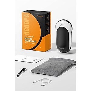 OCOOPA Hand Warmers Rechargeable, 15hrs Electric Hands Heater, 10000 mAh HandWarmer Portable Charger, 3 Levels Heating, Perfect for Golf, Hunting, Camping Gifts, H01