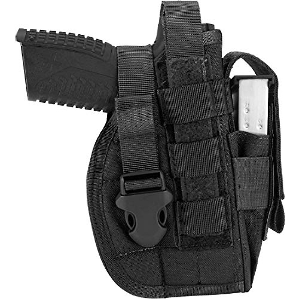 ACEXIER Universal Tactical Gun Holster Right Hand Molle Pistol Holster Combat Airsoft Waist Belt Holster for 1911 45 92 96 Glock(Black)