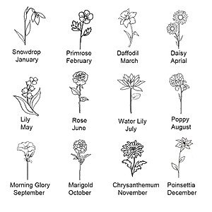 Roseinside Personalized Birth Flower Necklace for women Sterling Silver Custom Dainty Floral Name Pendant Birthday Gift Jewelry