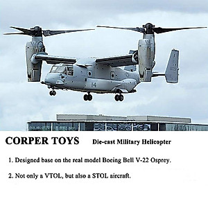 CORPER TOYS Aircraft Military Helicopter Transport Airplane Fighter Plane Army Air Force Die Cast Pull Back Toy with Lights and Sounds for Kids (Gray)