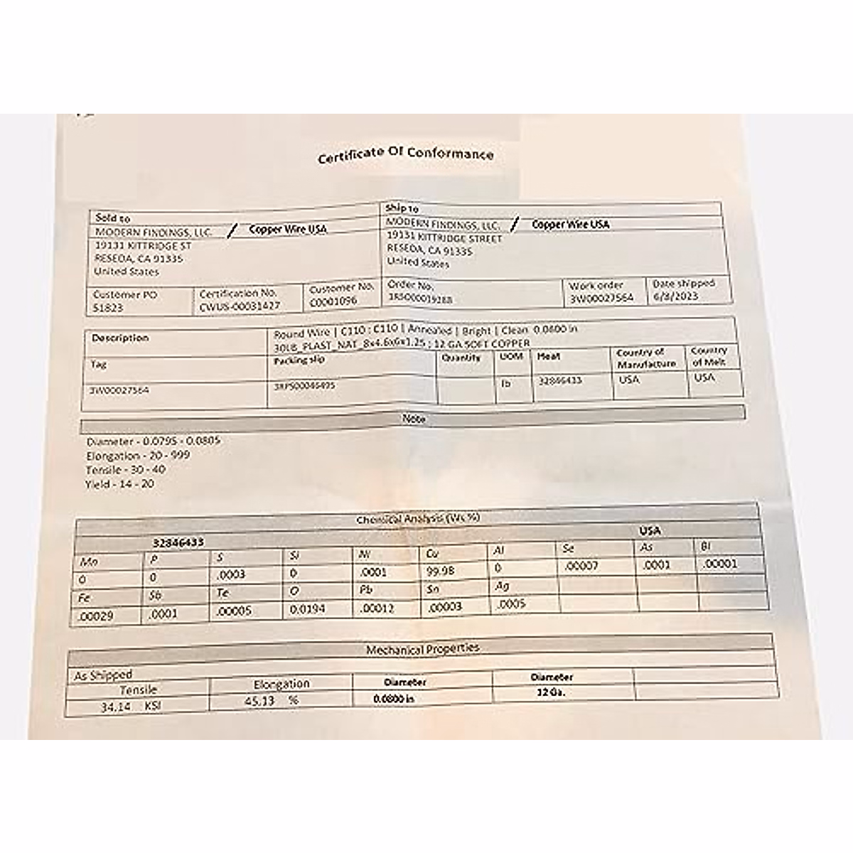 12 Ga Solid Bare Copper Round Wire 50 Ft. Coil (Dead Soft) 99.9% Pure