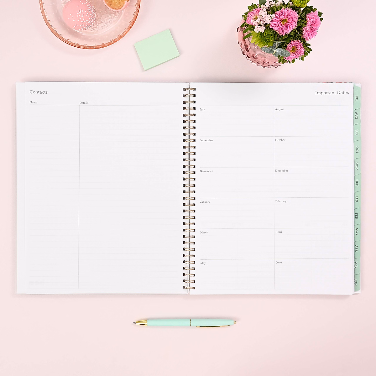 Blue Sky 2021-2022 Academic Year Weekly & Monthly Planner, 8.5" x 11", Frosted Flexible Cover, Wirebound, Laurel (131947)