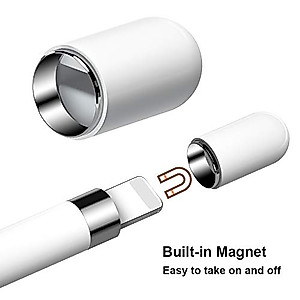 APETOO Compatible with Apple Pencil Tip and Cap Replacement for Apple Pencil 1st Generation, iPencil Cap Magnetic + Pencil Nib iPencil Tip for iPad Pro 12.9/ 10.5/ 9.7 inch Pencil High Sensitivity