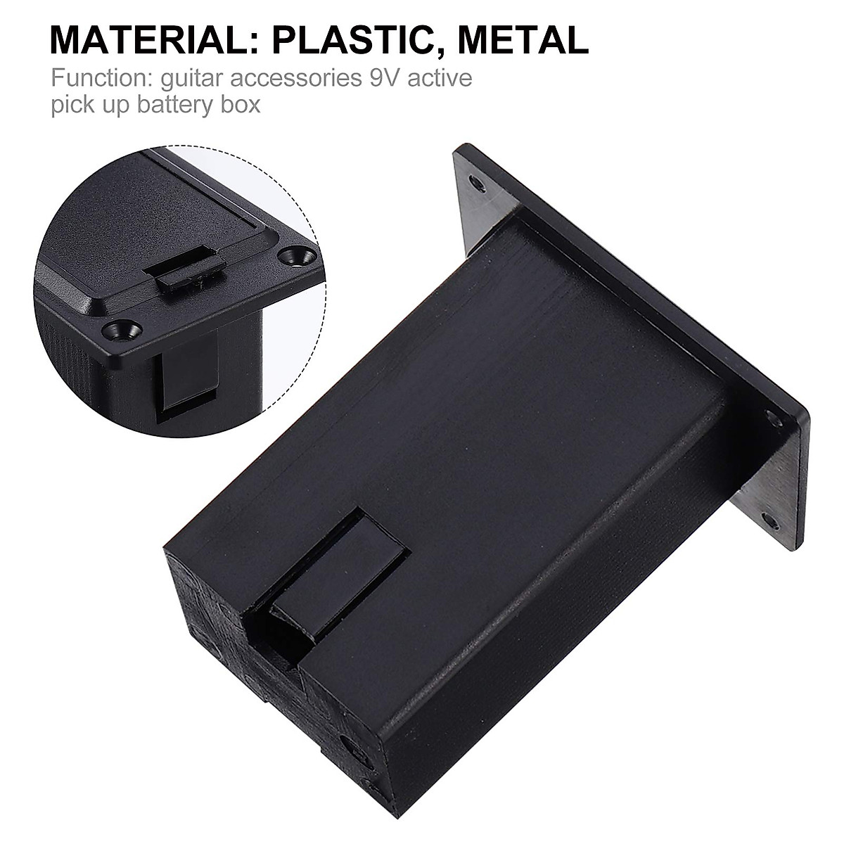 3pcs Pickup Battery Box 9V Plastic Guitar Active Battery Case Holder for Guitar Bass Pickup Replacement Tool (Black)