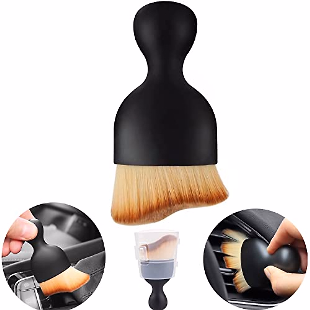 Auto Interior Dust Brush, Car Cleaning Brushes Duster, Soft Bristles Detailing Brush Dusting Tool for Automotive Dashboard, Air Conditioner Vents, Leather, Computer,Dashboard,Scratch Free