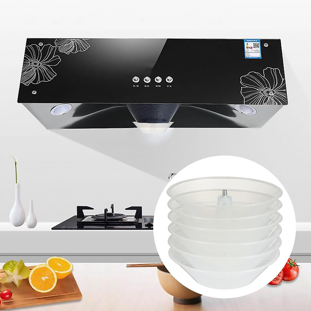 Hemoton 6Pcs Plastic Range range hood oil catcher oil collecting cup range hood oil cup Hood Oil Catcher