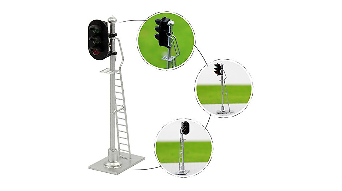 Model Railroad 3-Light Train Signals HO Scale - 3PCS 12V