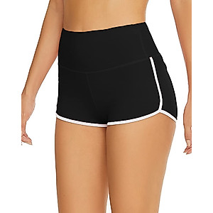 Aurgelmir Women's Workout Shorts Scrunch Booty Gym Yoga Pants Middle/High Waist Butt Lifting Sports Leggings(A-Black, Small)