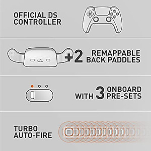 Mytrix Customized Controller with 2 Remappable Paddles for PlayStation 5 (PS5), Programmable Back Buttons with Fast Turbo Auto-Fire, 3 Setup Saving Slots Onboard Switch – White