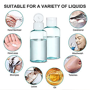 100 Pack 1.7oz/50ml Plastic Empty Squeeze Bottles with Flip Cap Hand Sanitizer Bottle small travel Size bottles Refillable Container for Shampoo Lotion Cream Body Soap Baby Shower Weeding Party Favors