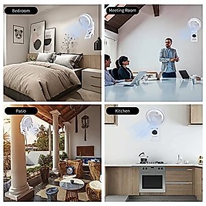 Heal Smart 7 inch Wall Mount Fan, 3 Speeds & 3 Modes, 15 Hours Timer, 60° Oscillating Circulating Fan, with Remote Control, Air Circulation Fan for Indoor Use, White