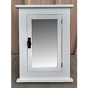 White Mission Recessed Medicine Cabinet/Black Hardware