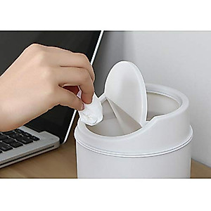 Valink Countertop Mini Trash Can Swing Lid Removable Cover Table Wastebasket for Home- Small Wastebasket for Coffee Table Desk Tabletop Tiny Garbage Bin