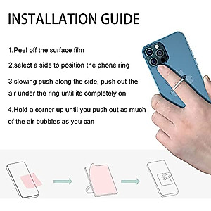 Vesmatity Colorful Cell Phone Ring Holder Stand 4 Pack Transparent Phone Ring Holder Clear Universal 360° Degree Rotation Finger Grip Ring Kickstand Compatible Various Mobile Phones or Phone case