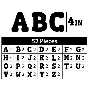 ArtSkills Paper Poster Letters and Numbers for Projects and Crafts, 4" and 2.5", Black, 150 Pieces