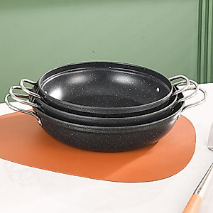 HOLIDYOYO Stainless Steel Skillet with 2 Handles Saute Pan Everyday Pan Stir Fry Pan Chef’s Pan Multipurpose Deep Frying Pan Stewpot Skillet