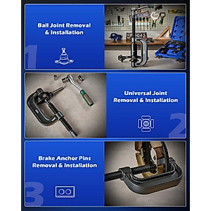 Orion Motor Tech Heavy Duty Ball Joint Press & U Joint Removal Tool Kit with 4wd Adapters, for Most 2WD and 4WD Cars and Light Trucks (BK)