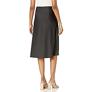The Drop Women's Maya Silky Slip Skirt Skirt, Black, XXL