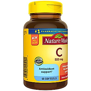 Nature Made Vitamin C 500 mg, Dietary Supplement for Immune Support, 60 Softgels, 60 Day Supply