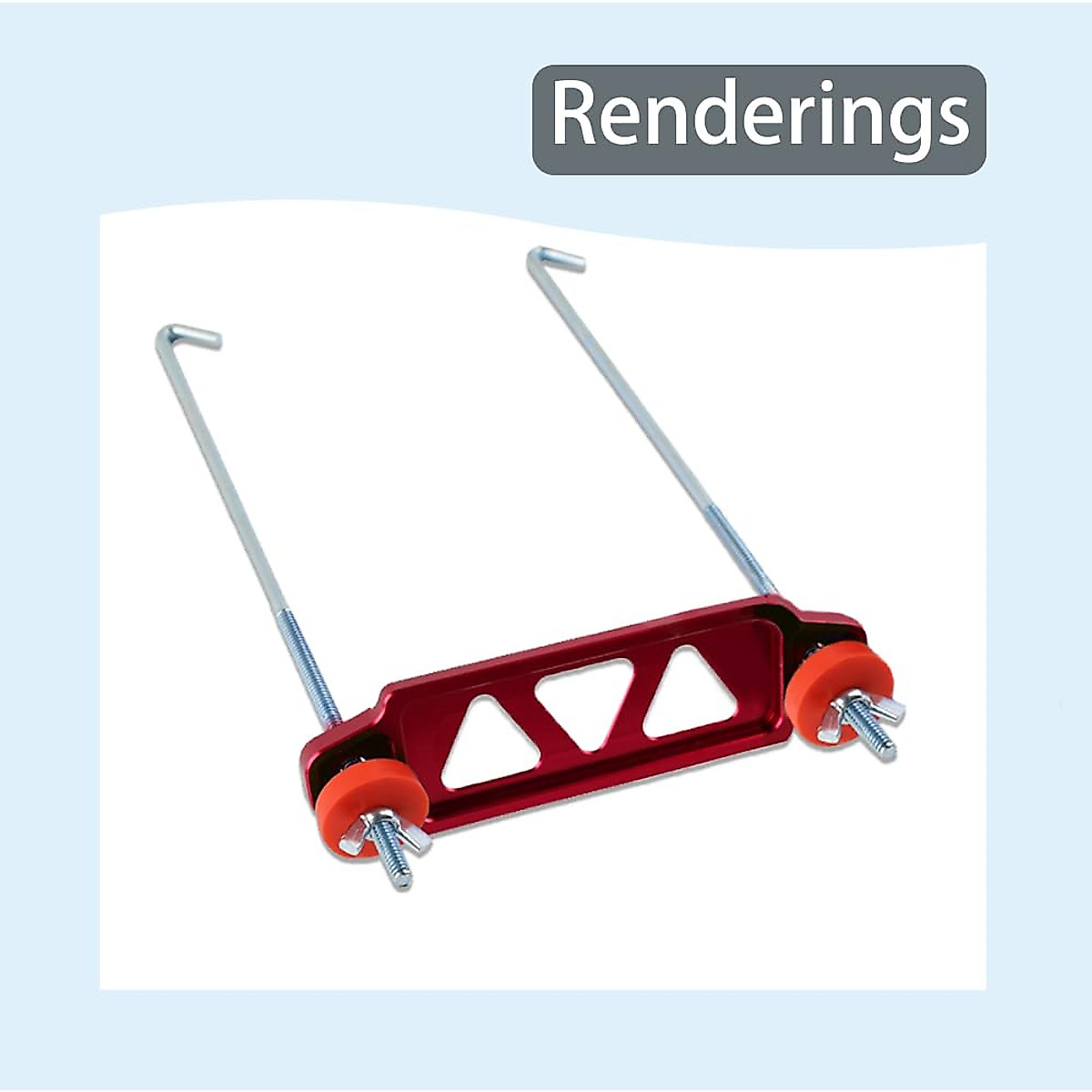 Battery Hold Down Bracket Holder, Aluminum Alloy Car Battery Hold Down Bracket, Battery Hold Down Bracket with 10in J Bolts, Battery Tray for Car Battery Mount Bracket Hold Lock Accessories (Red)