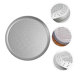 UPKOCH 1 PC Pizza Pan Bread Oven Non Stick Baking Sheet Round Baking Pan Pizza Pans with Pie Crisper Tray Alloy Pizza Platter Perforated Pizza Bakeware Household Oven Tray Baking Tray Can