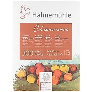 Hahnemuhle Cezanne Watercolor Block Matte Surface 9.5x12.5 Inches 300gsm 10 Sheets,White