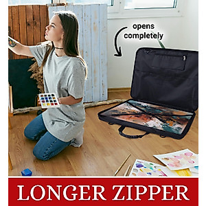 Happy2Buy4U ART PORTFOLIO full extension zipper, Portfolio Folder for Artwork, Waterproof Art Portfolio Case A3, Folder pocket Art Portfolio Case 18x24, Hard portfolio case, Portfolio 18x24