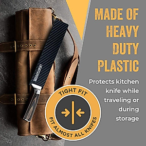 Uberschnitt's Chef’s Knife Guard Set, Professional 2-piece Non-Scratch Felt-Lined Culinary Knife Organizer and Cover Travel Kit for Chefs(2-Piece Knife Edge Gaurd Set)