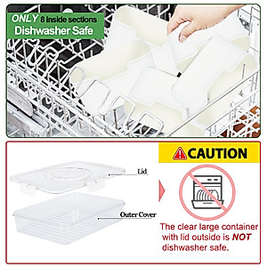 shopwithgreen Divided Serving Tray with Lid and Handle, Portable Snackle Box Charcuterie Container for Party, Veggies, Snack, Fruit, Nuts, Candy, Veggie Tray Snack Box for Entertaining, Picnic