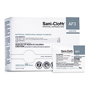 PDI H59200 Sani-Cloth AF3 Wipes, Large Individual Packets, 5" x 8", Fragnance free, White