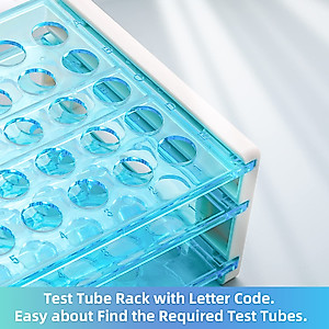 Annhua Test Tube Rack Plastic for 18 mm Tubes Holder Tray, Holds 50, Lab Tube Holder Rack Tube Stand for Sicence Laboratory, Classroom and Home Use - Detachable, Rack Only