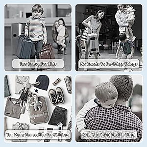 SEA PUNK Kids Luggage, Kids Ride-on Luggage with Spinner Wheels Suitcase, Kid's Ride-On Suitcase Help Your Child Relax, Carry On Trolley Luggage with Password Lock, 20"