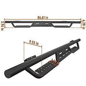 V8 GOD F150 Side Step Running Board Nerf Rails Rock Slider Bar Texture Steel Compatible with Ford F-150 2009-2014 SuperCrew