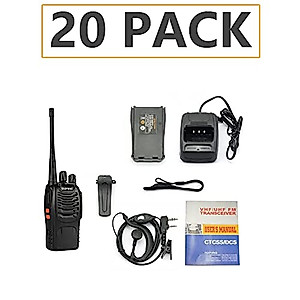 BAOFENG BF-888S Walkie Talkie 20 Pack Rechargeable Handheld Two Way Radio with Headset