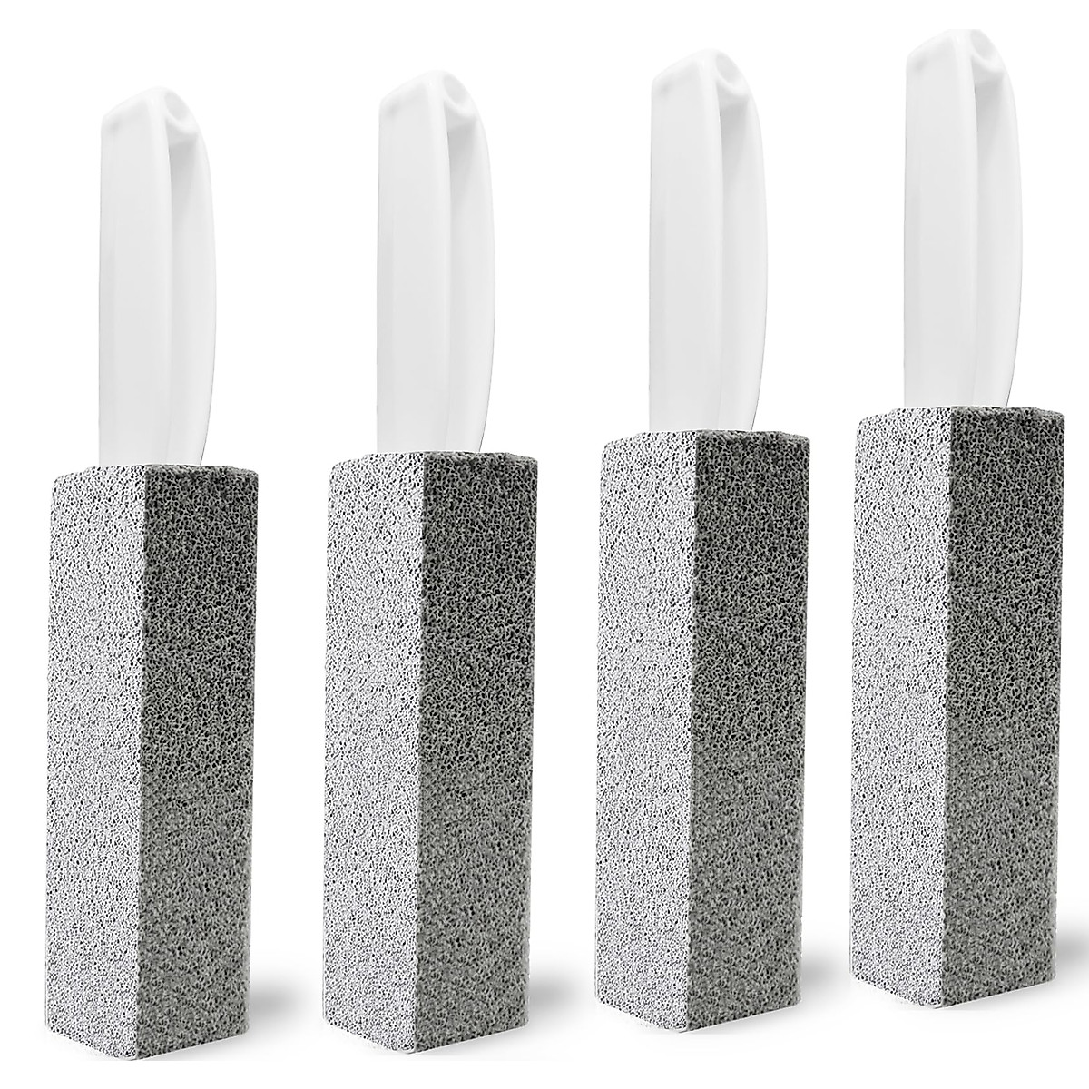 Comfun Pumice Stone Toilet Brush for Cleaning Toilet Bowl with Handle, Pumice Stick Pumice Scouring Pad for Cleaning, 4 Pack