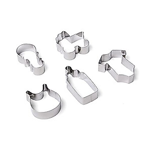 Fox Run 3684 Baby Shower Cookie Cutter Set of 5 Medium