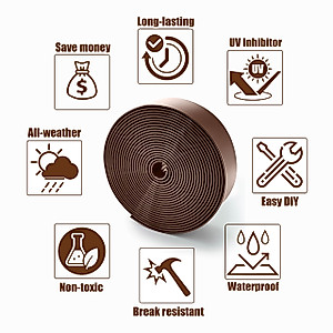 Lumpro Vinyl Straps for Patio Chair Repair Kit 2'' Wide 10 Ft Long Replacement Straps + 20 Free Rivets for Outdoor Lawn Furniture Chaise Lounge Repair (Brown)