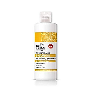 FARMASI Dr. C. Tuna Caledula Oil Shampoo, All-Natural Deep Cleansing Ingredients, Soothing Treatment for Dry, Damaged, Color Treated Curly, Sensitive Hair, 100% Plant-Based 7.6 fl. oz / 225 ml