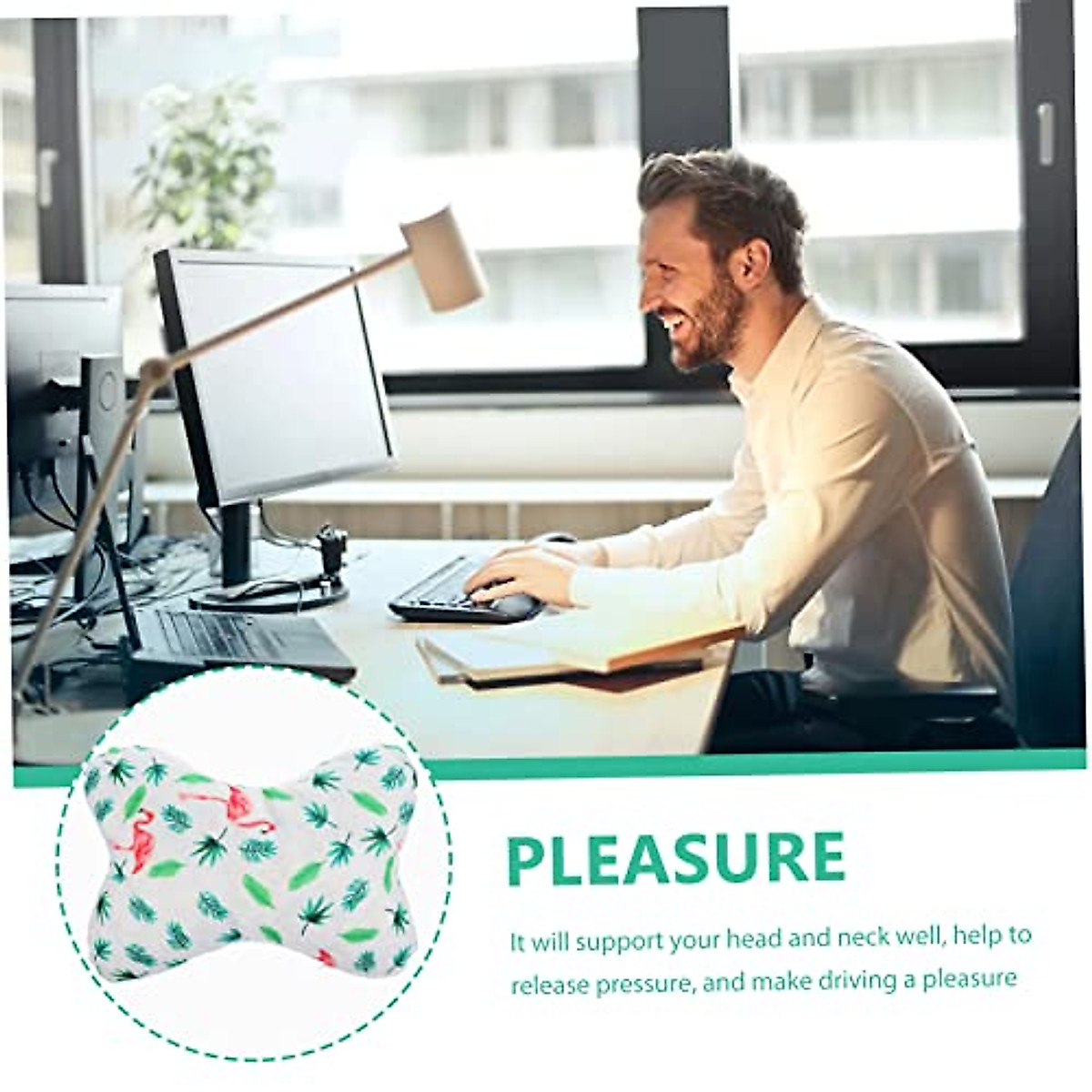 HEALEEP Single Hole Ear Pillow Traveling Pillow Car Head Rest Travel Pillow Car Gadgets Car Accessories for Wear-Resistant Neck Pad Car Acessories Office Dedicated Nap Pillow